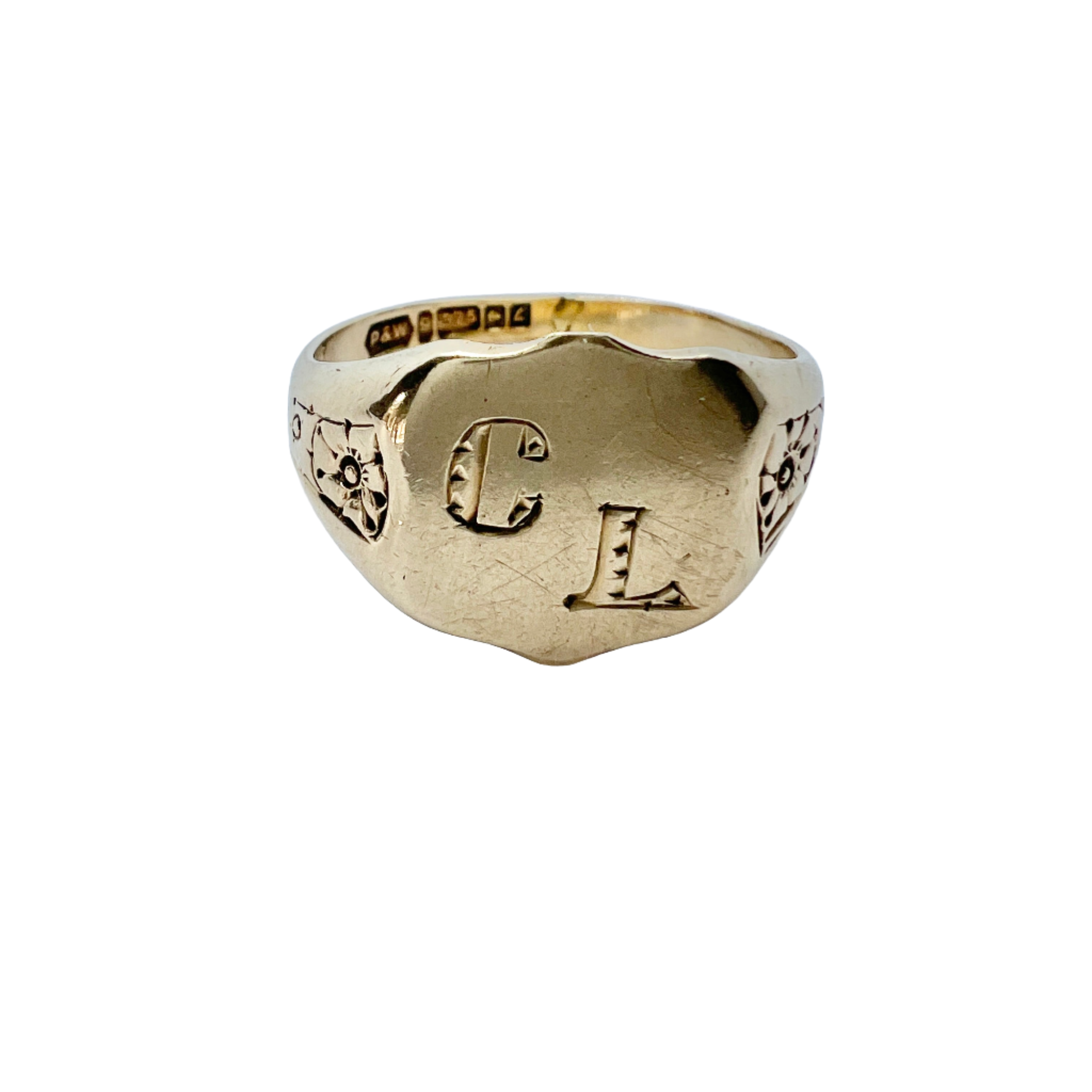 Birmingham 1960. Vintage 9k Gold Signet Ring. "CL" – T Niklasson Gallery