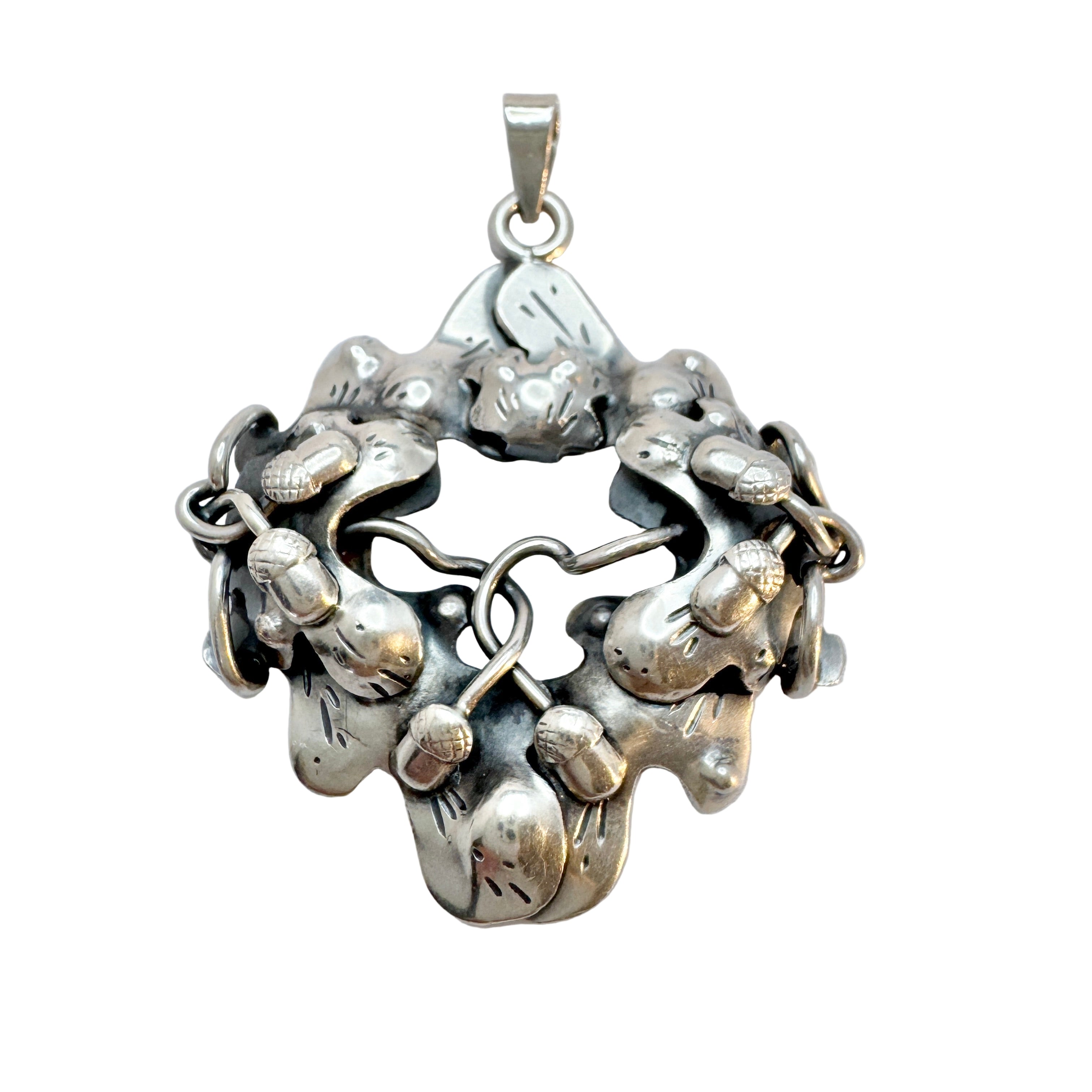 Tre-Ess I Sällström, Sweden 1948. Vintage Solid Silver Acorn Pendant ...