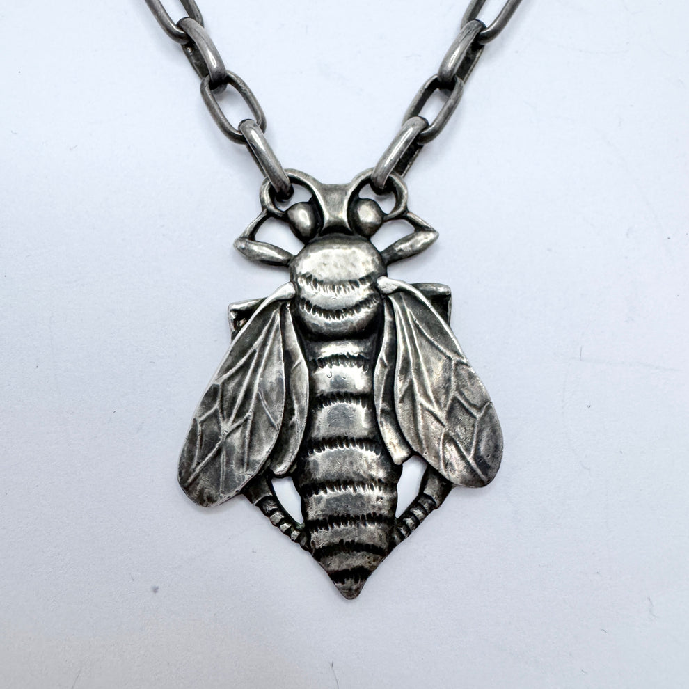 Charles Thomae & Son, USA 1920s. Antique Sterling Silver Insects Neckl ...
