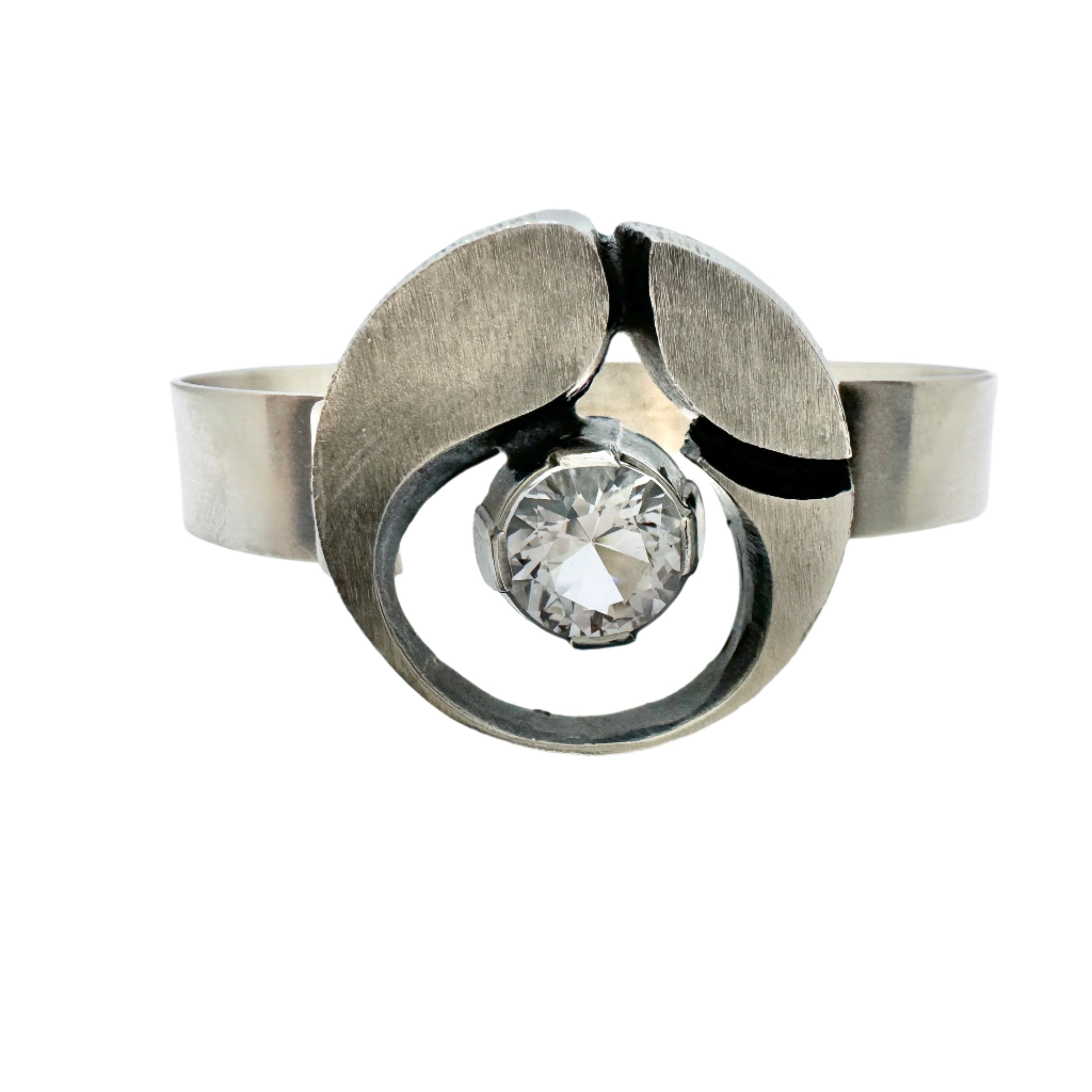 Sten & Laine, Finland 1976. Vintage Sterling Silver Rock Crystal Hinge ...