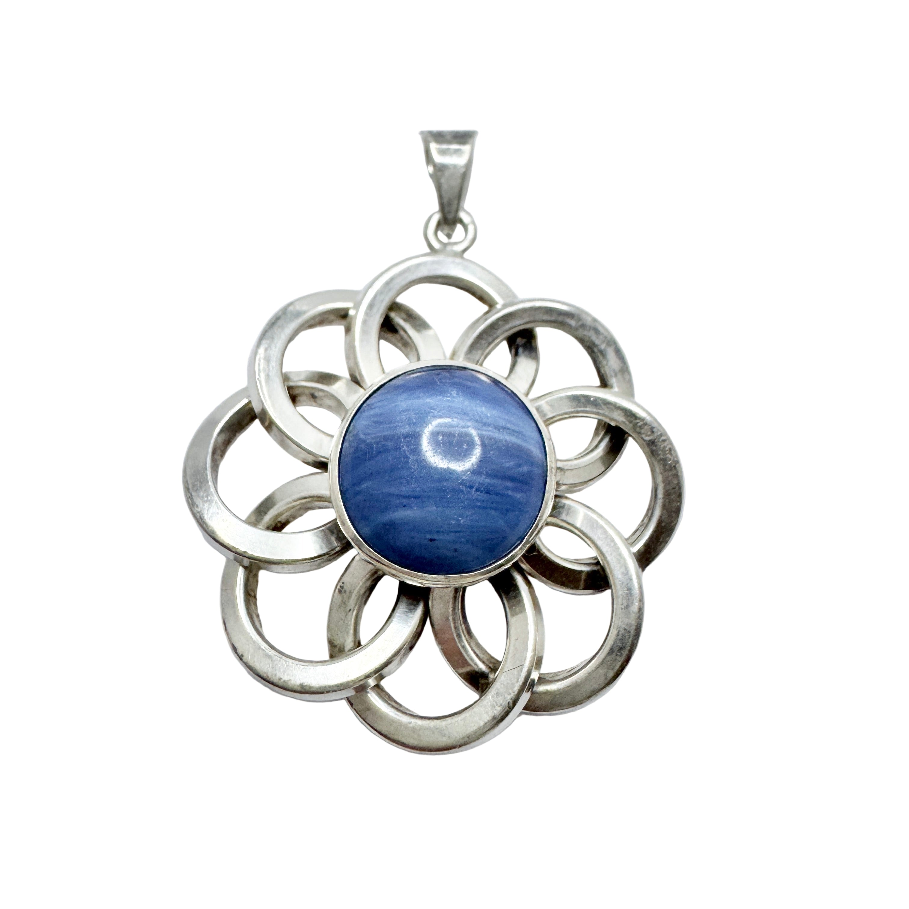 Victor Janson, Sweden 1976. Vintage Solid Silver Bergslagen-stone Pend ...
