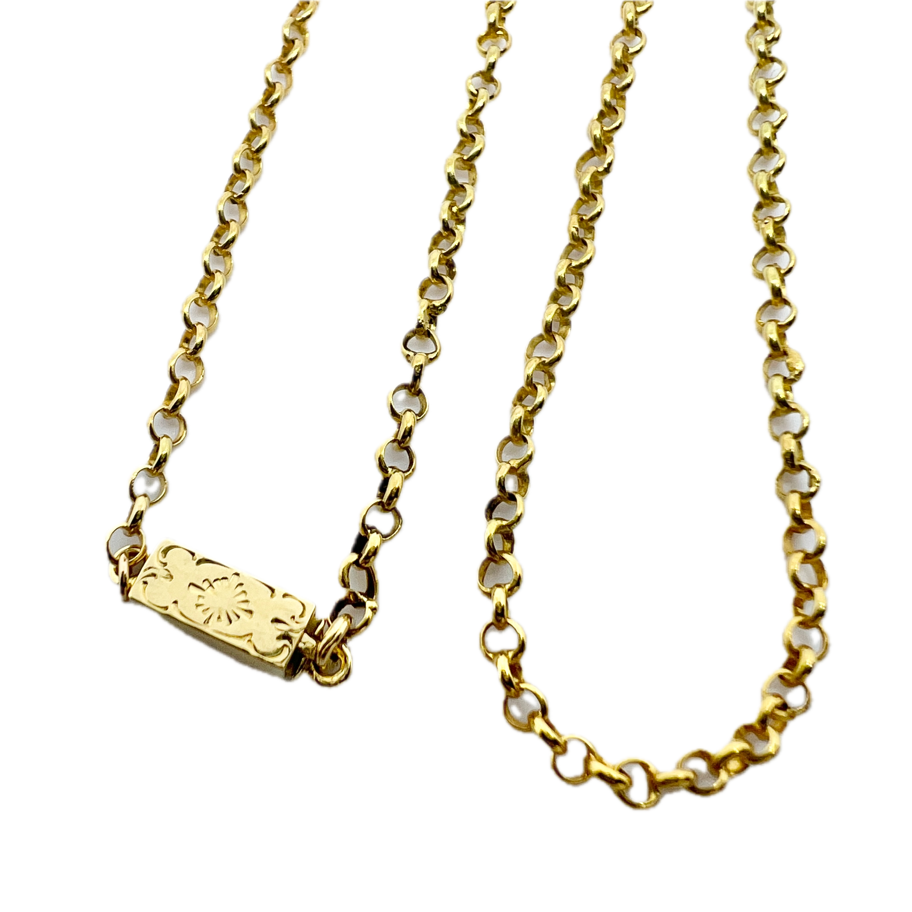 August Arnesen, Sweden 1862. Antique Victorian 18k Gold Chain Necklace ...