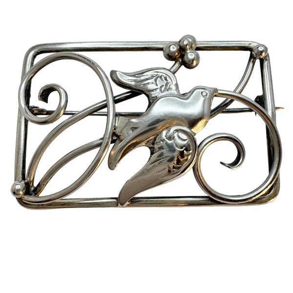 Sweden 1946. Large Vintage Solid Silver WW2 Peace Dove Brooch. – T ...