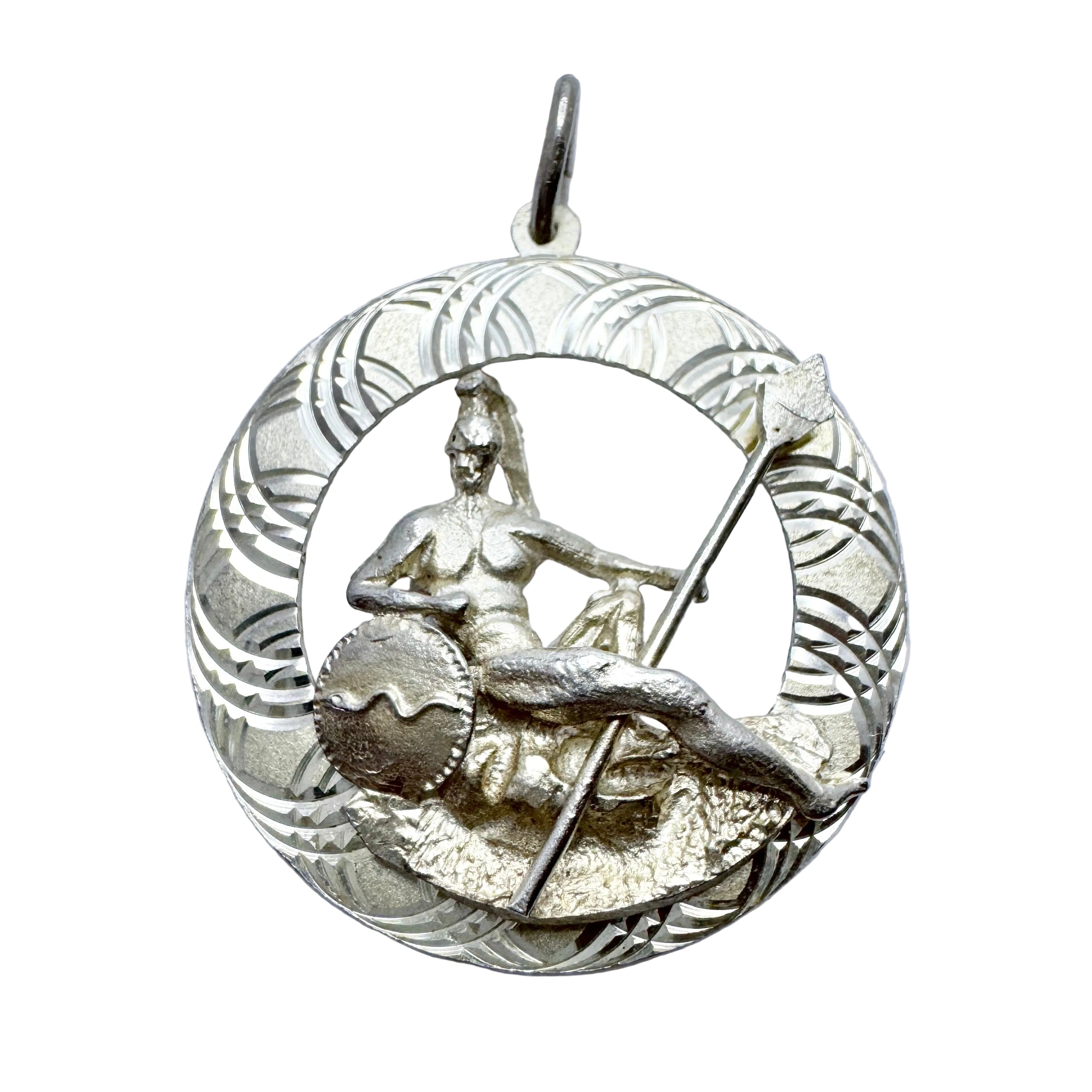 Vintage Sterling Silver Pendant. Greek God Ares. – T Niklasson Gallery