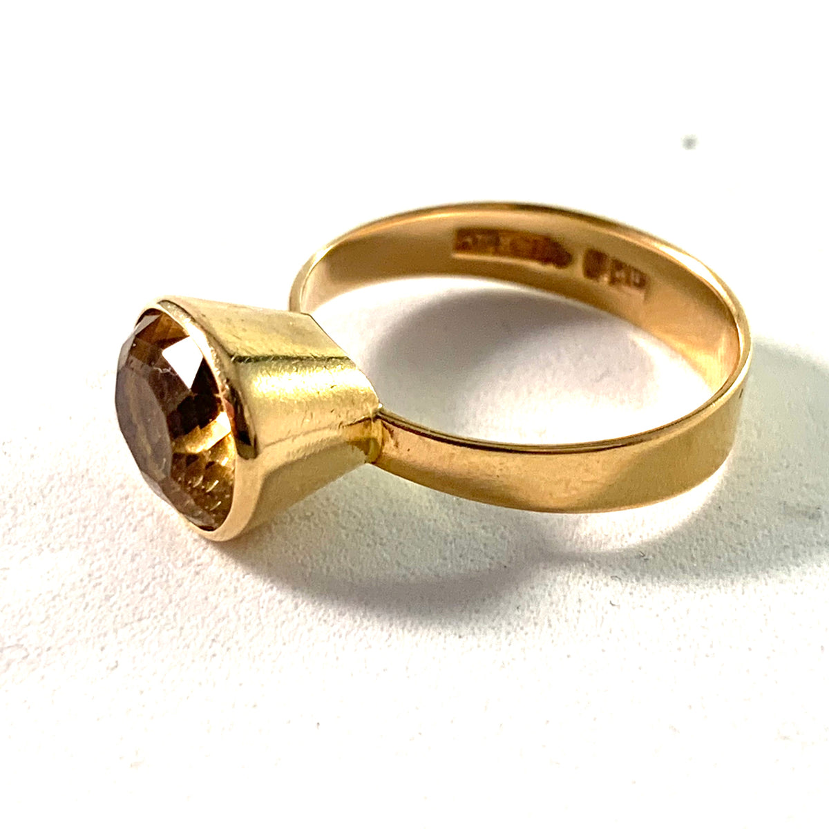 Kaplan, Stockholm year 1966, Modernist 18k Gold Citrine Ring. – T ...