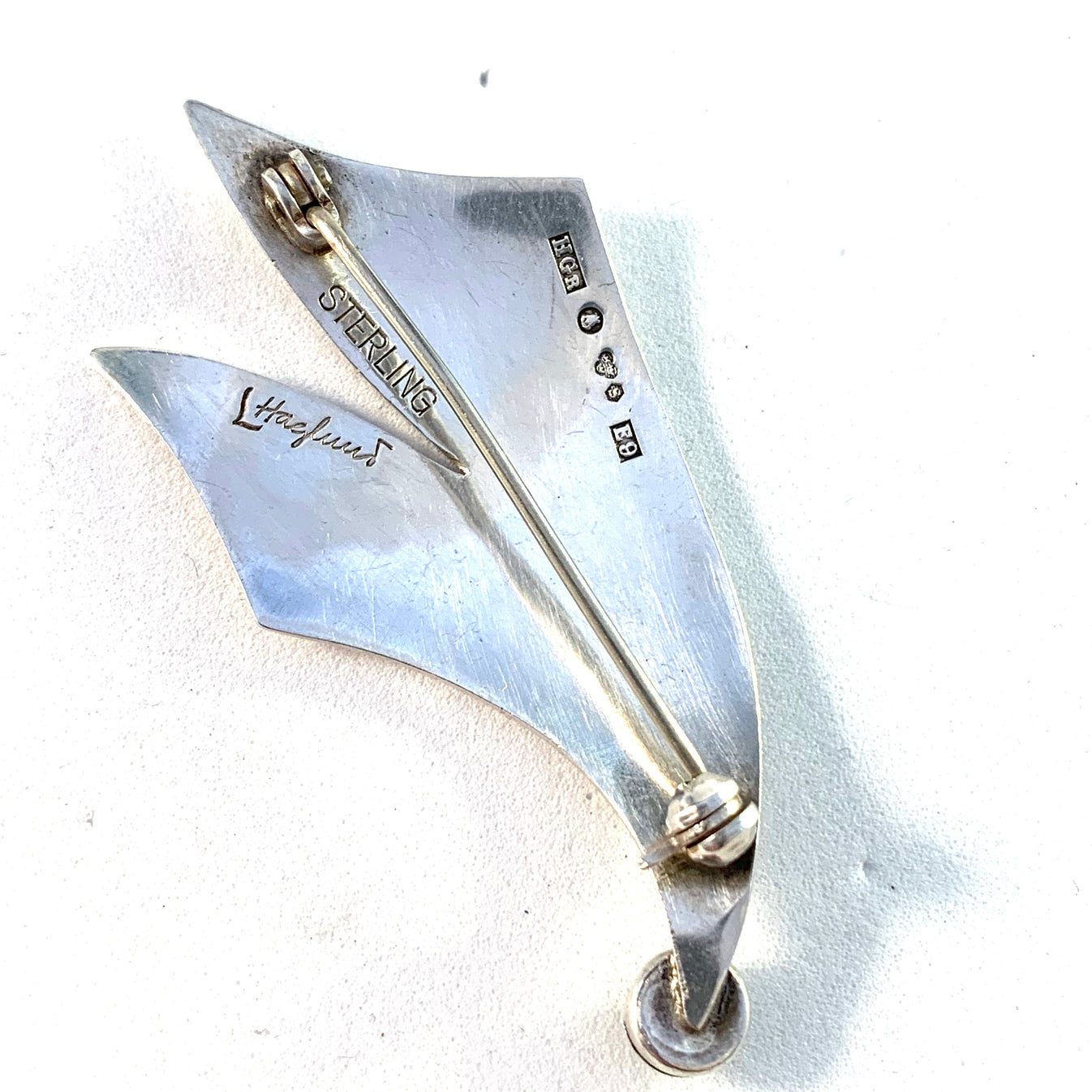 L Haglund for Hugo Grun, Sweden 1955 Vintage Sterling Silver Chrysopra ...